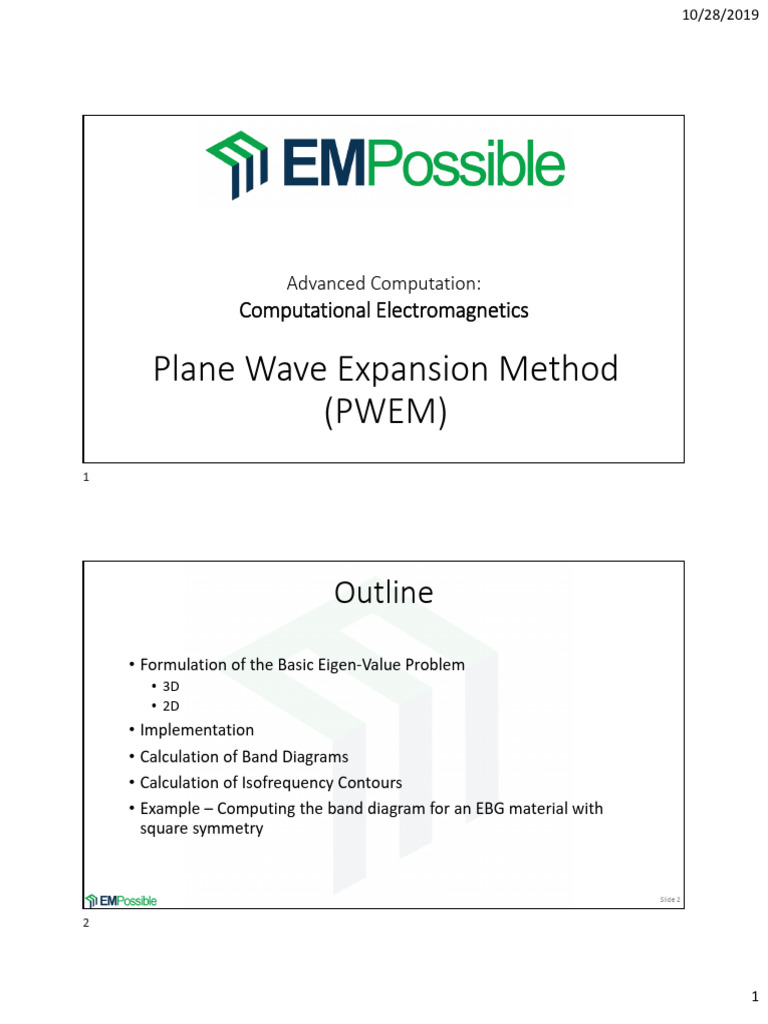 Lecture 6b Plane Wave Expansion Method | PDF | Dispersion (Optics ...