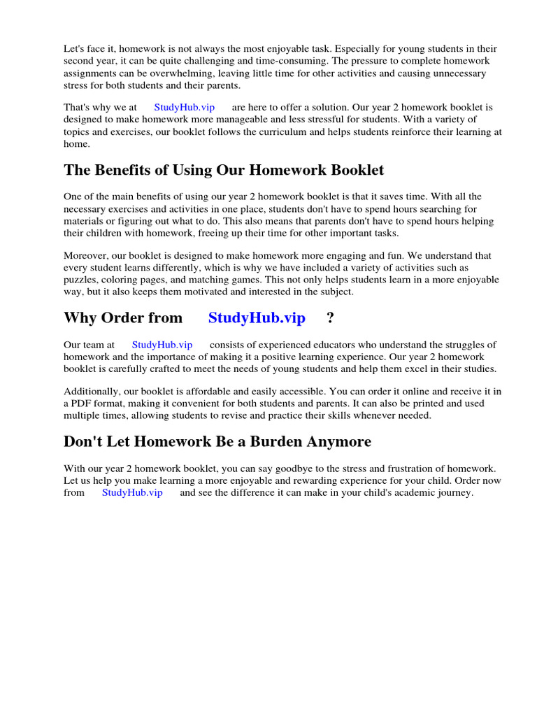 Year 2 Homework Booklet | PDF | Homework | Facebook