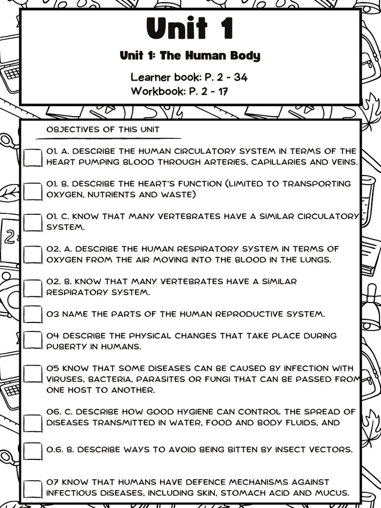 Science Unit Objectives | PDF | Rock (Geology) | Human Body