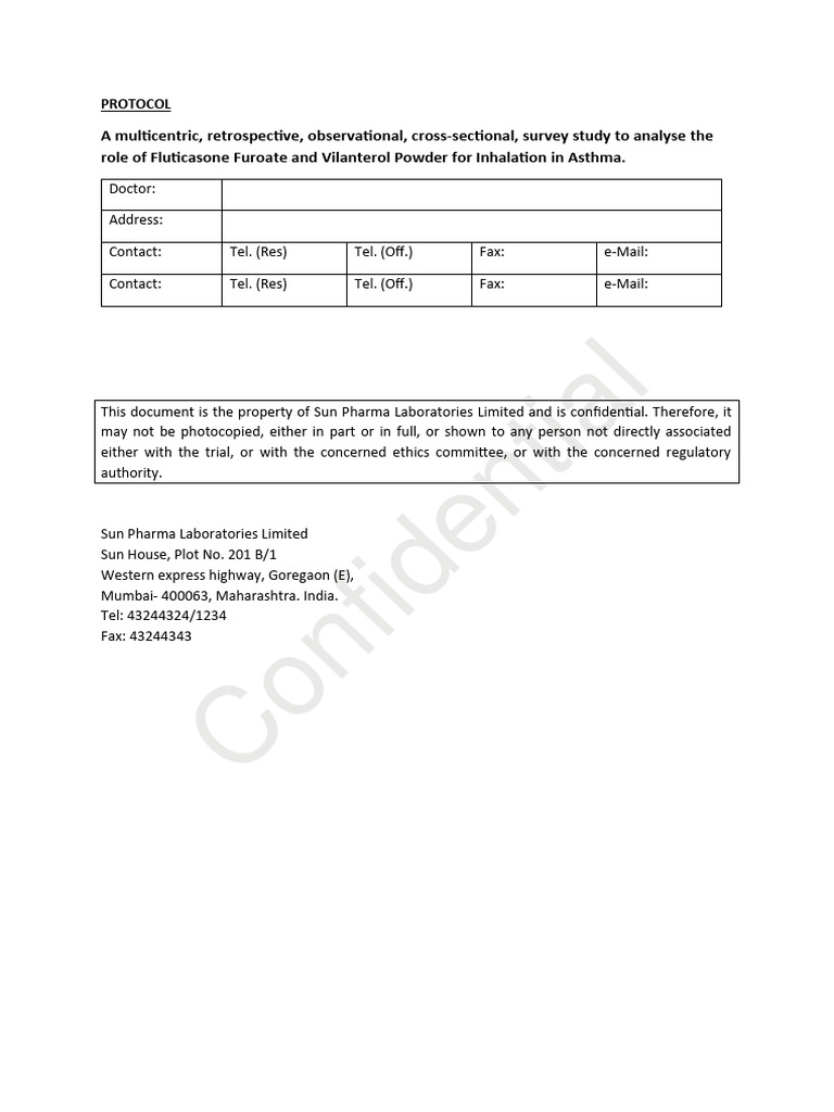 Besvil-Protocol | PDF | Asthma | Medicine