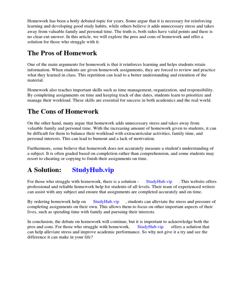 Homework Balanced Argument | Download Free PDF | Homework | Facebook