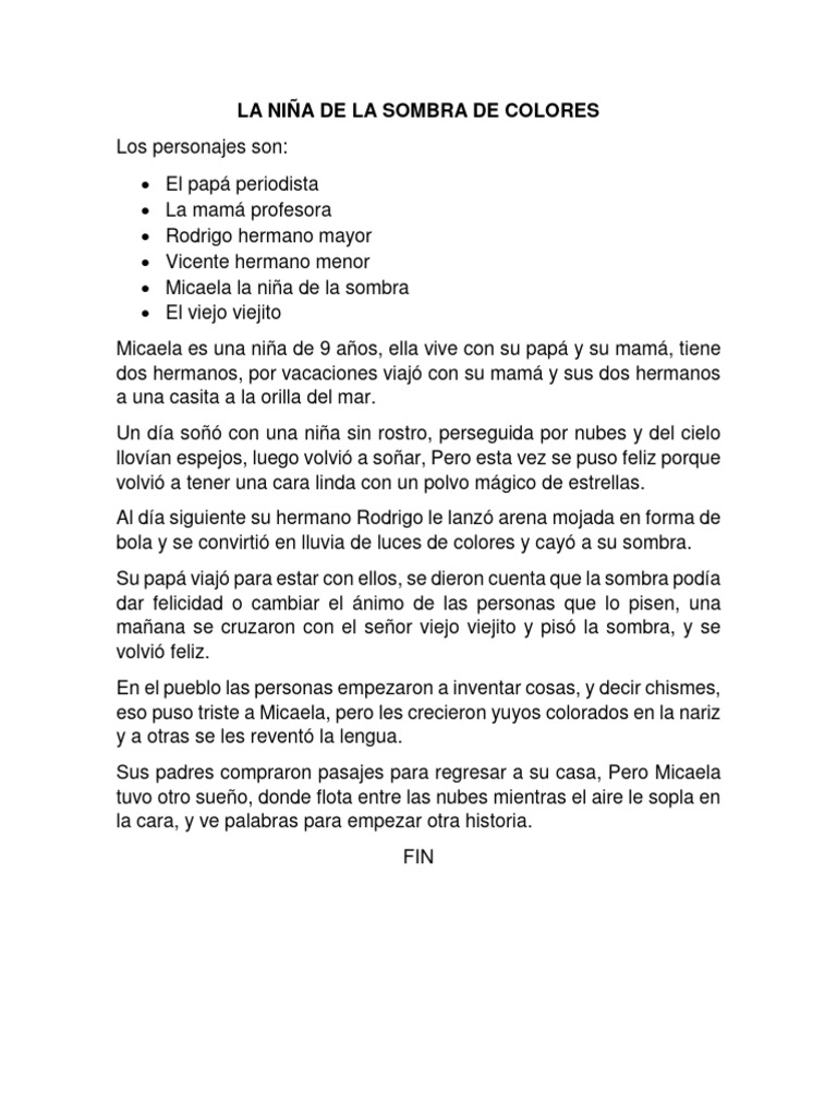 LA NIÑA DE LA SOMBRA DE COLORES | PDF