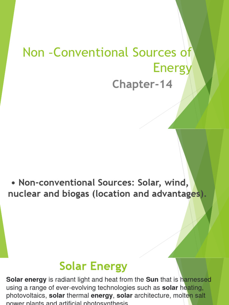 Chapter 13 Non - Conventional Sources of Energy | PDF | Science ... Chapter 13 Non - Conventional Sources of Energy | PDF | Science ...