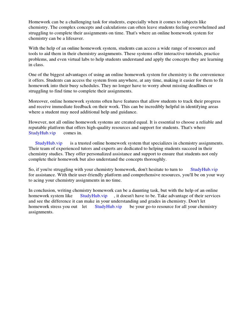 Online Chemistry Homework Help | PDF | Homework | Chemistry