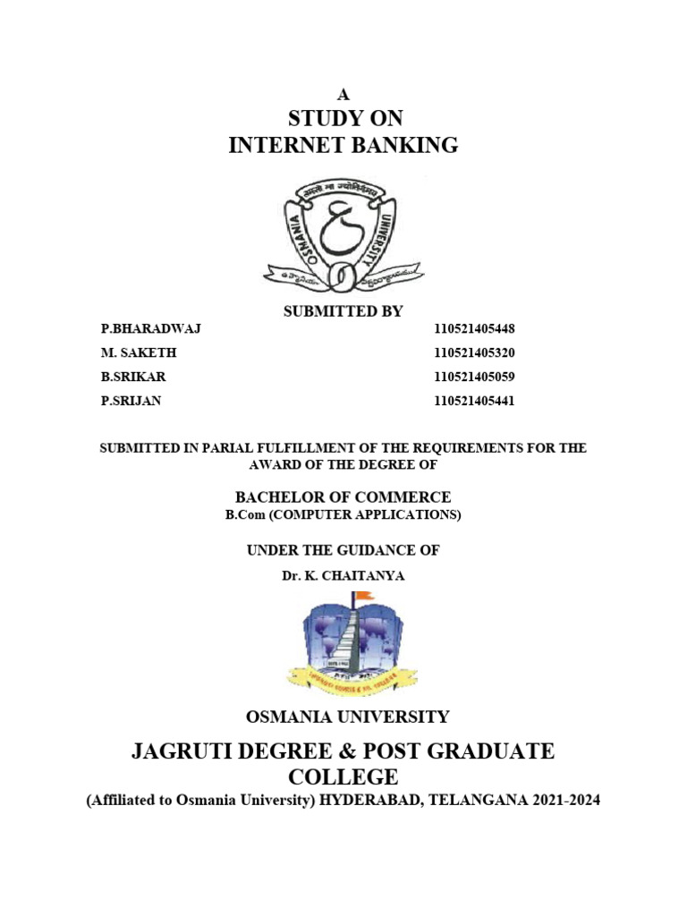 INTERNET BANKING | PDF | Academic Degree | Qualifications