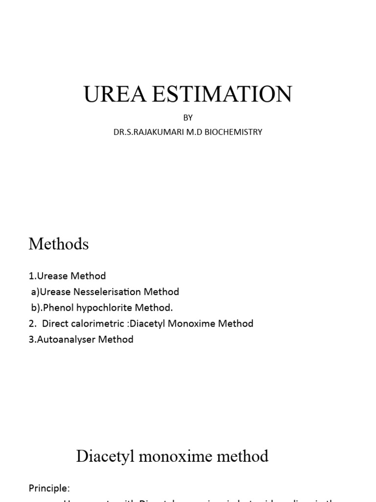 Urea Estimation (3) (1) | PDF | Medical Specialties | Kidney