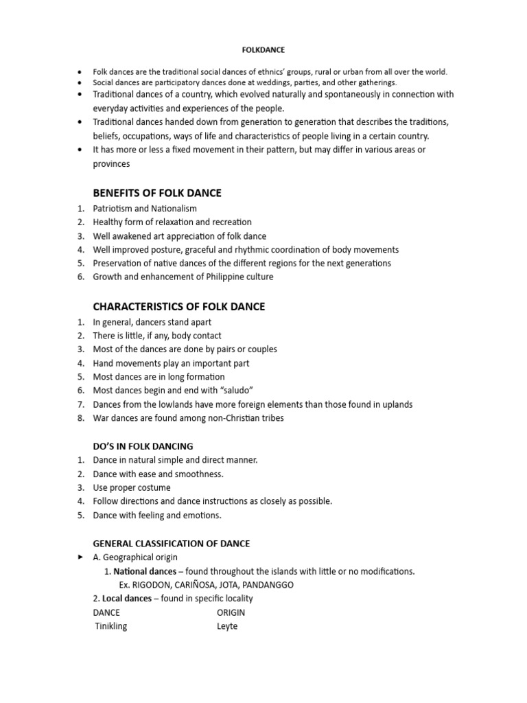 Handout Folk Dance and Cheerdance | PDF | Cheerleading | Dances