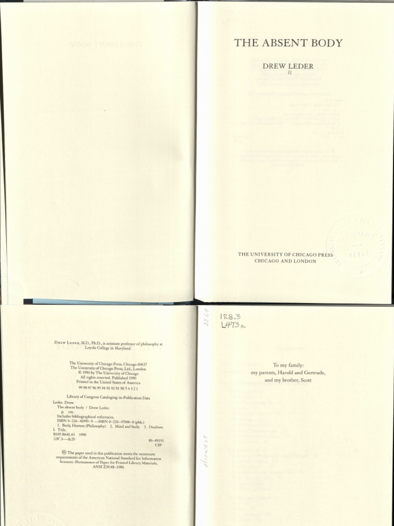 Drew Leder - The Absent Body | PDF