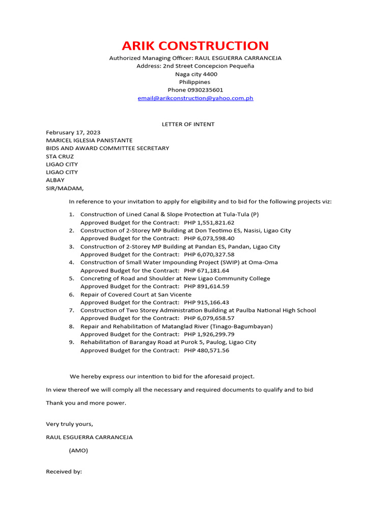 Arik Construction | Download Free PDF | Consent | Document