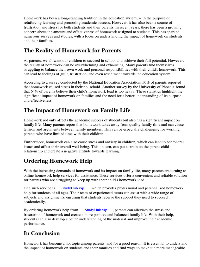Homework Surveys For Parents | PDF | Homework | Learning