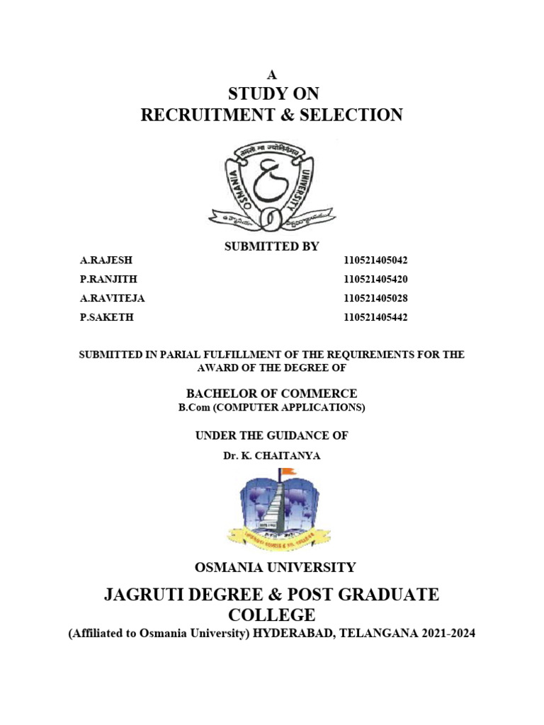 Recruitment Selection Pdf Academic Degree