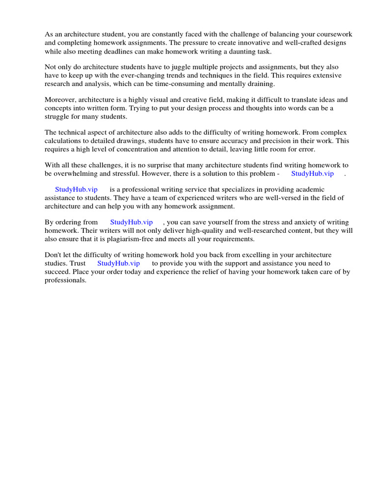 Architecture Student Homework | PDF | Homework | Experience