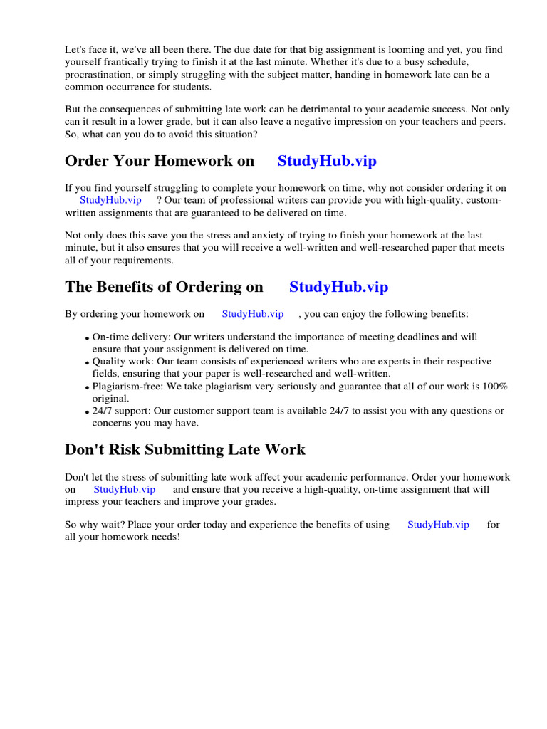 Hand in Homework Late | PDF | Homework | Teachers