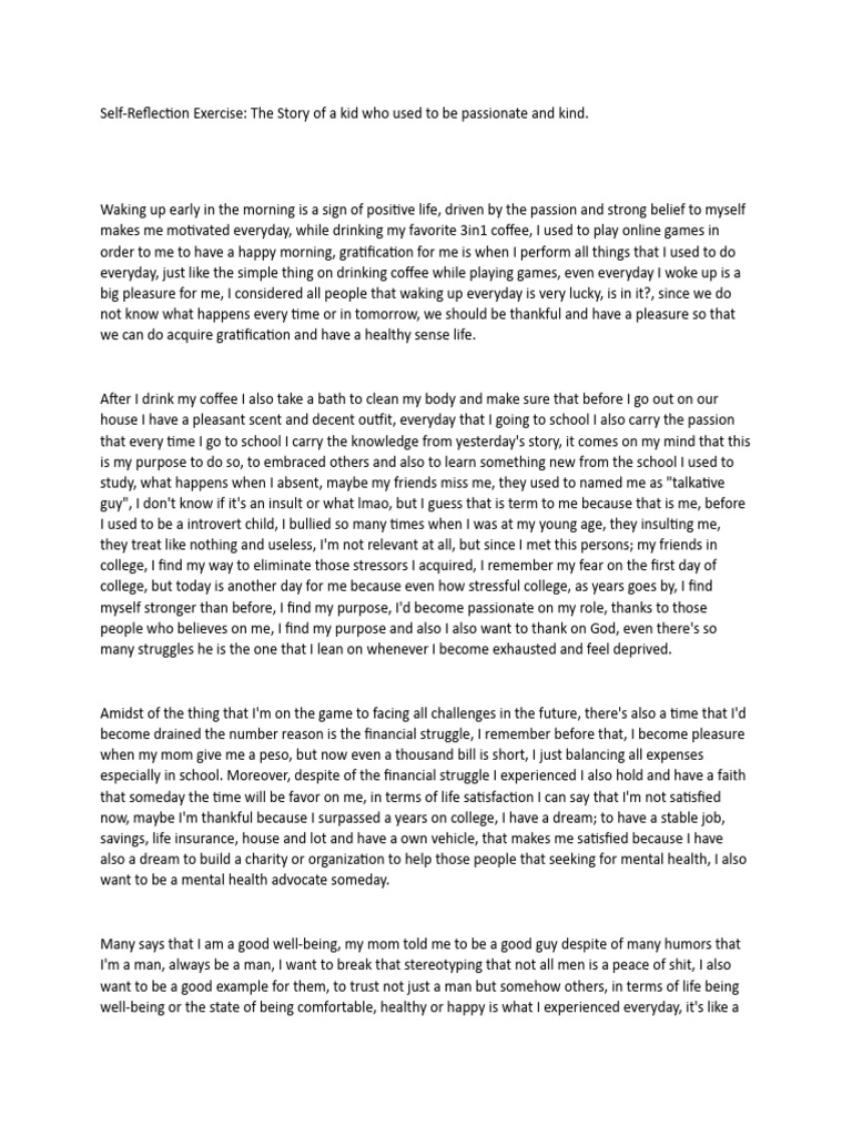 Self Reflection | PDF | Pleasure | Cognition