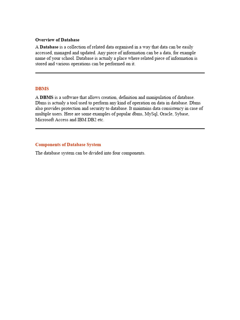 Overview of Database | PDF Overview of Database | PDF