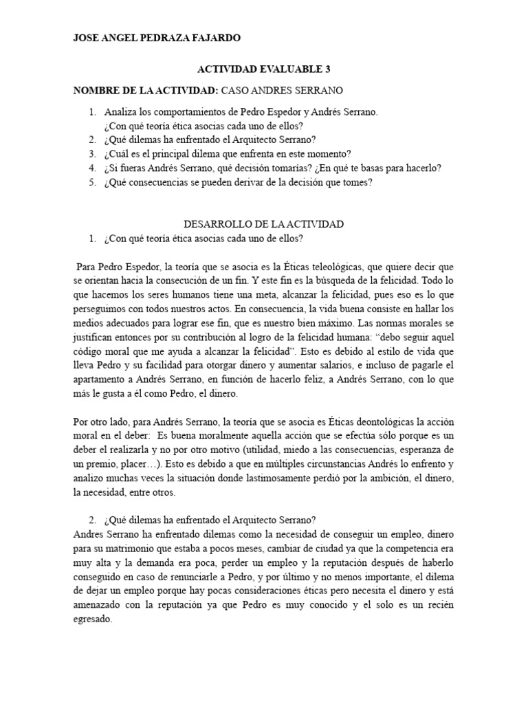 ACTIVIDAD EVALUABLE 3 | PDF | Moralidad | Felicidad