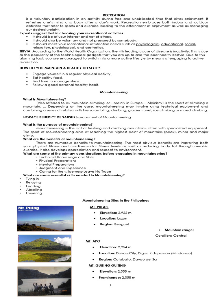 Handout 4 Quarter Hope 4 | PDF | Camping | Hiking