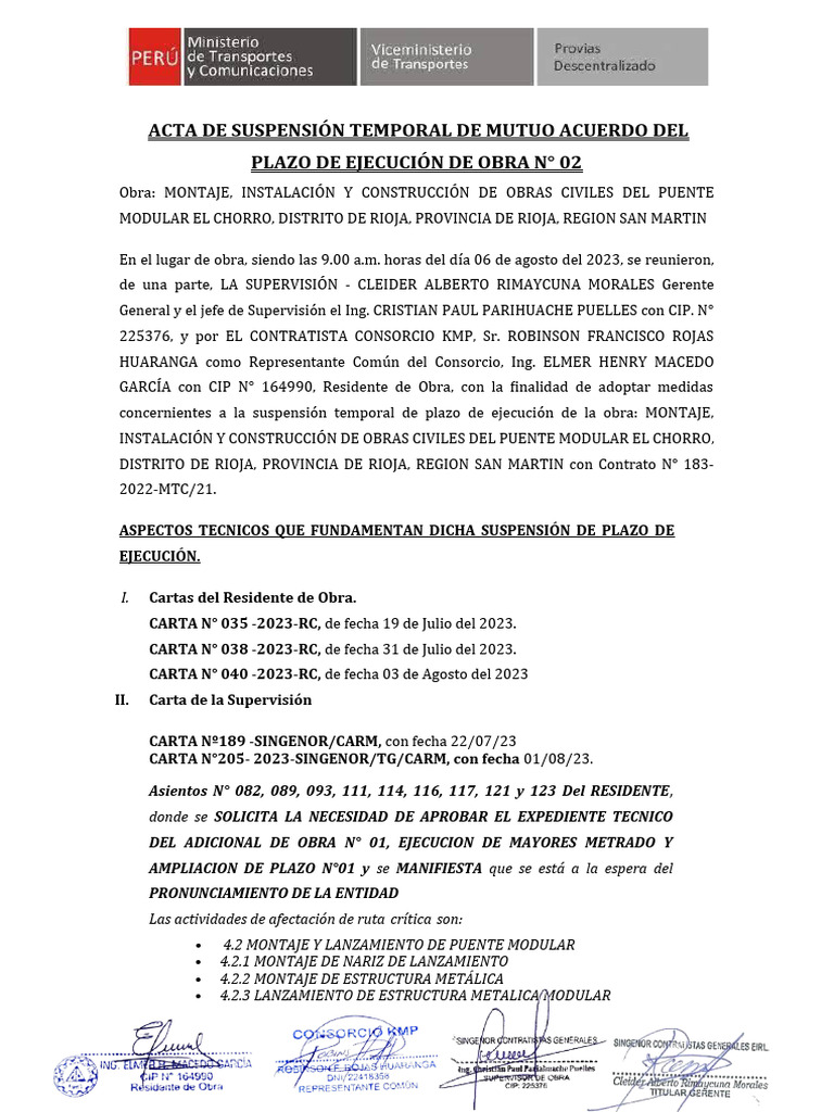 Acta de Suspension N°02 | PDF | Ley común | Gobierno