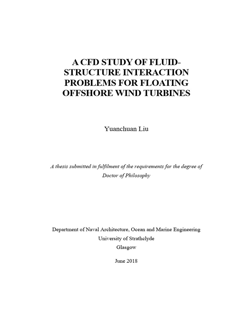 A CFD Study of Fluid-Structure Interaction Problems For Floating Offshore Wind Turbines | PDF ...