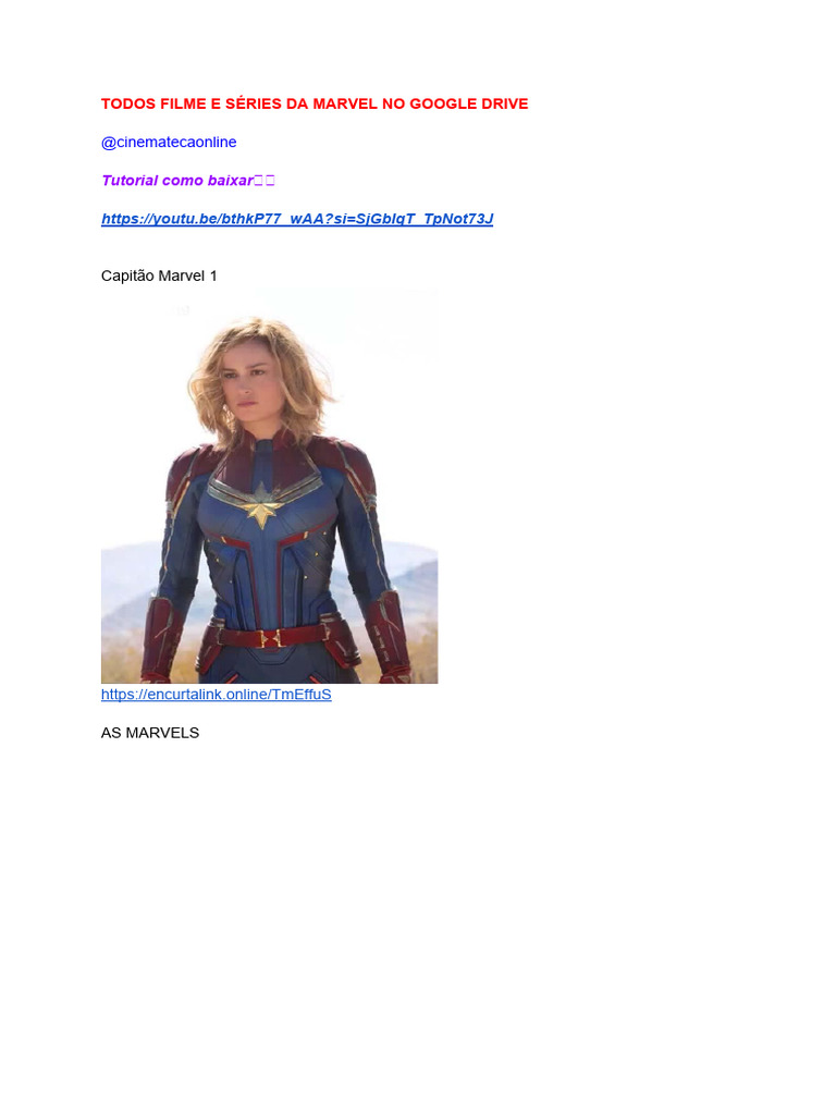 Todos Filme e Séries Da Marvel No Google Drive | PDF | Personagens da ...