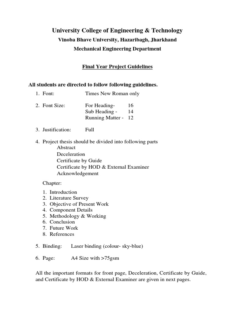 UCET B.Tech Project Guidelines | PDF | Vocational Education | Engineering