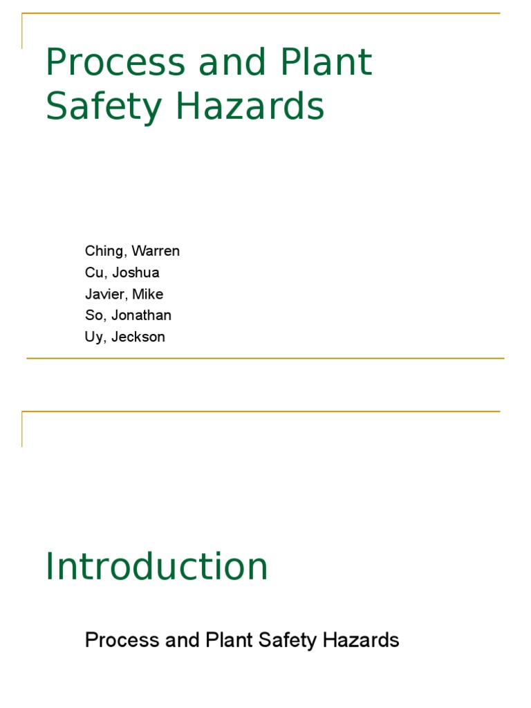 Process and Plant Safety Hazards | PDF | Risk | Safety