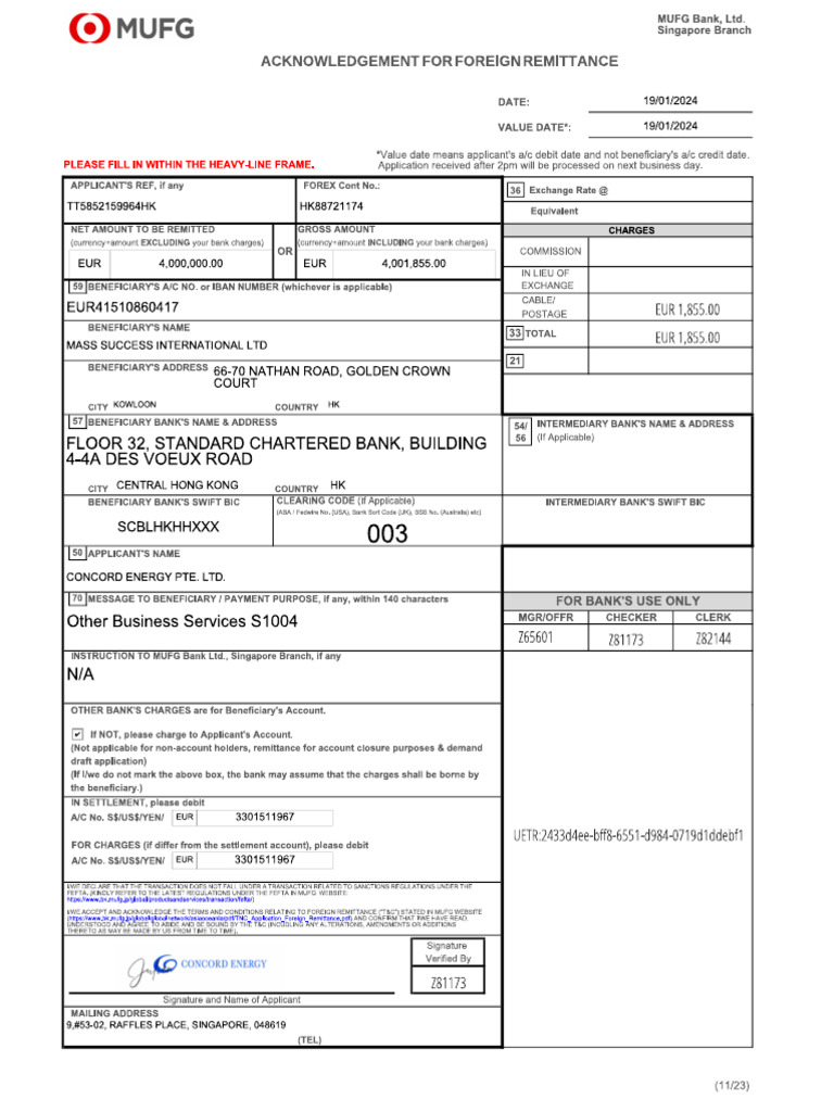 Ack Foreign Rem 4M | PDF