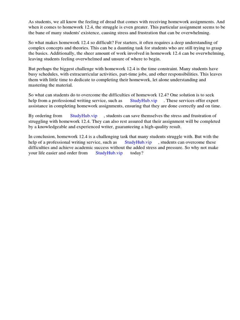 Homework 12.4 | PDF | Homework | Teachers