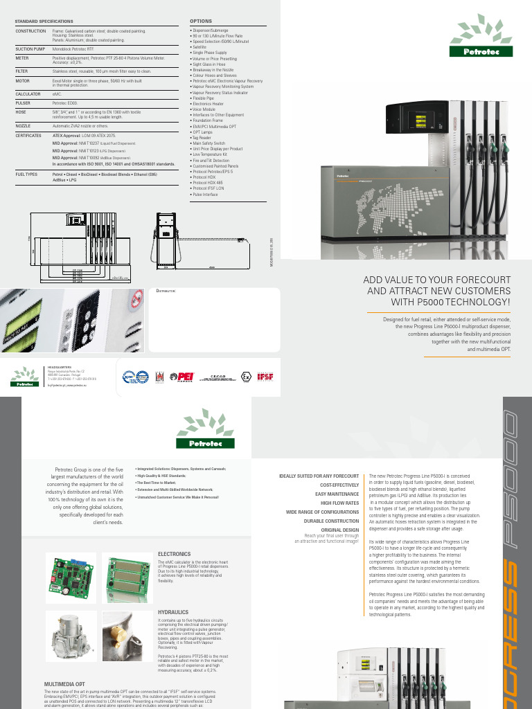 Petrotec P5000-I Fuel Dispenser Overview | PDF | Liquefied Petroleum ...