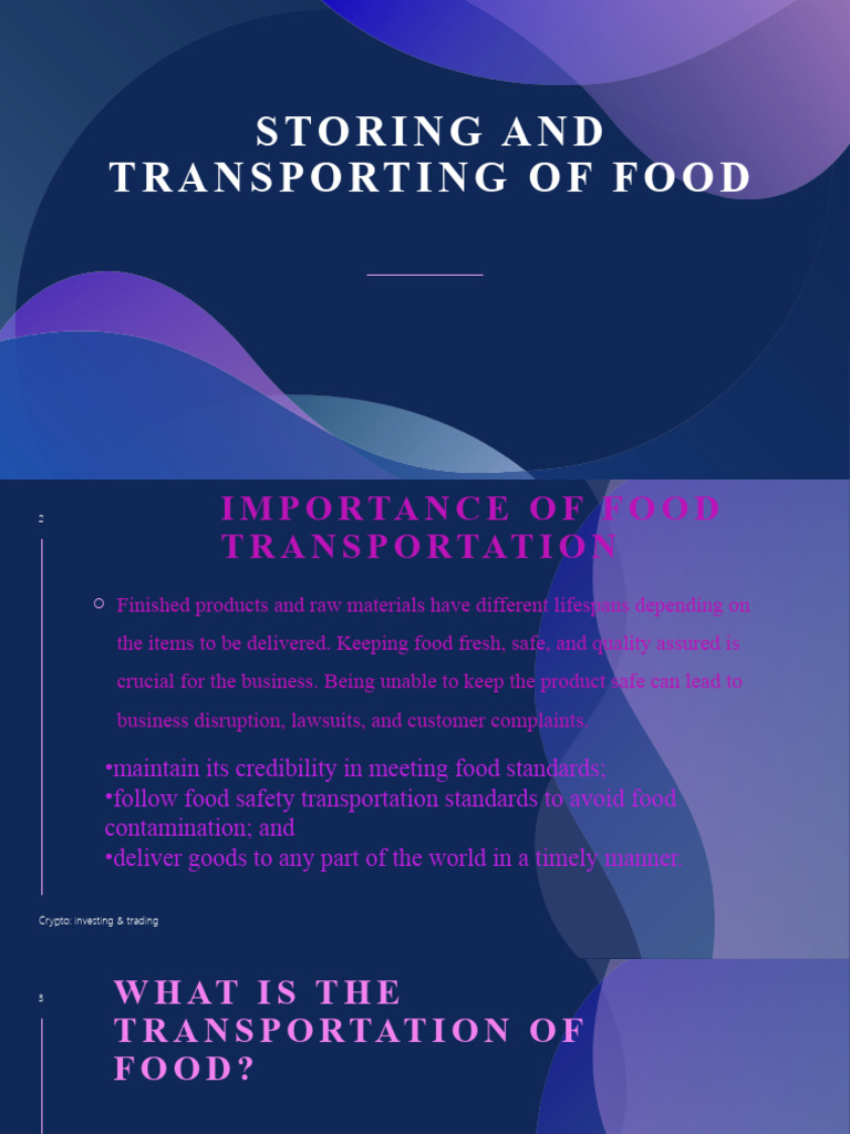 Storing and Transporting of Food | PDF | Food Safety | Transport