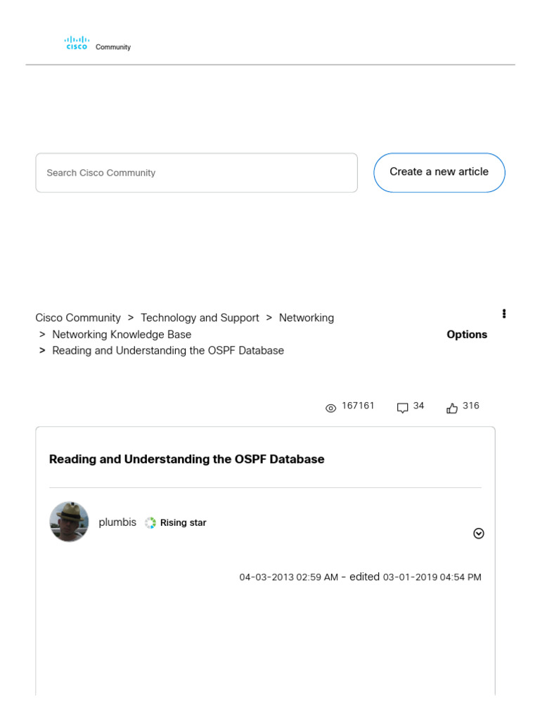 28.1 Reading and Understanding The OSPF Database - Cisco Community | Download Free PDF | Router ...
