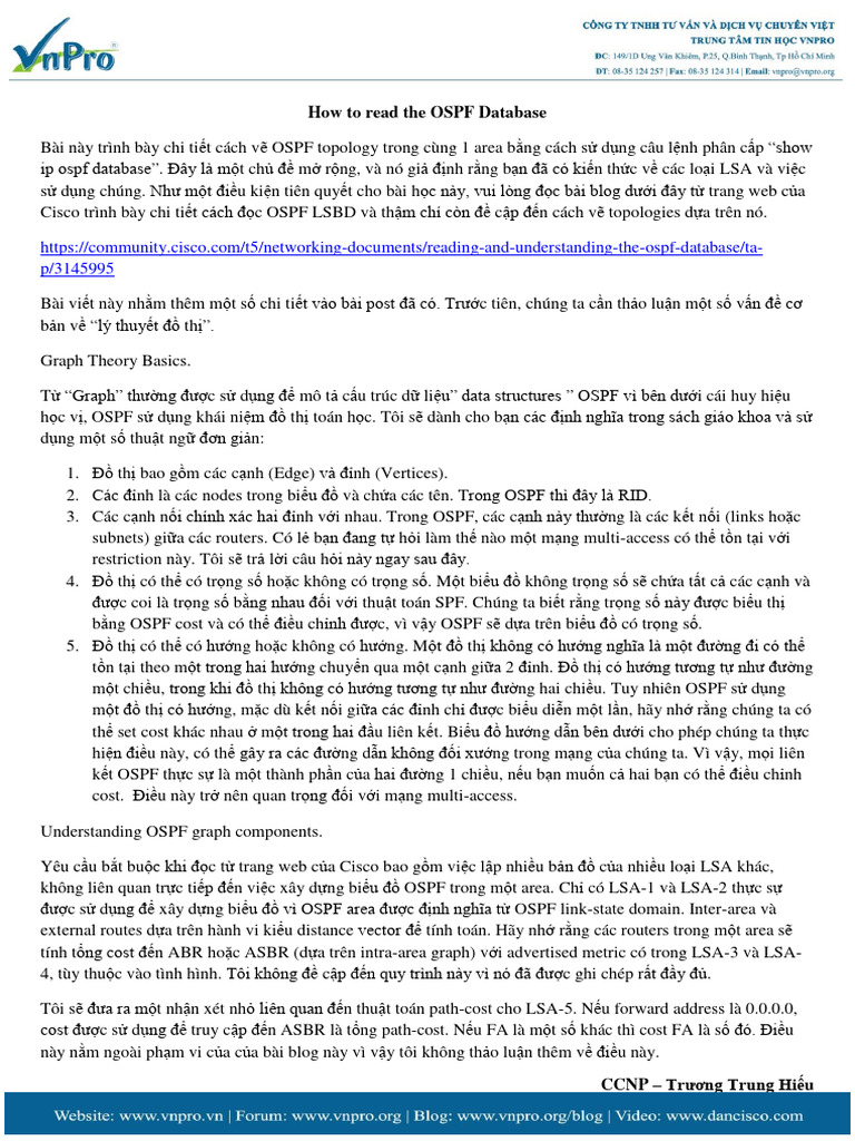 How To Read The OSPF Database | PDF