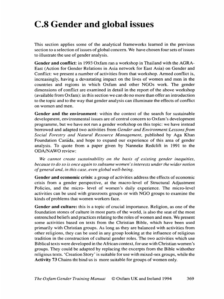 Gender Analysis in Global Issues | PDF | Woman | Violence