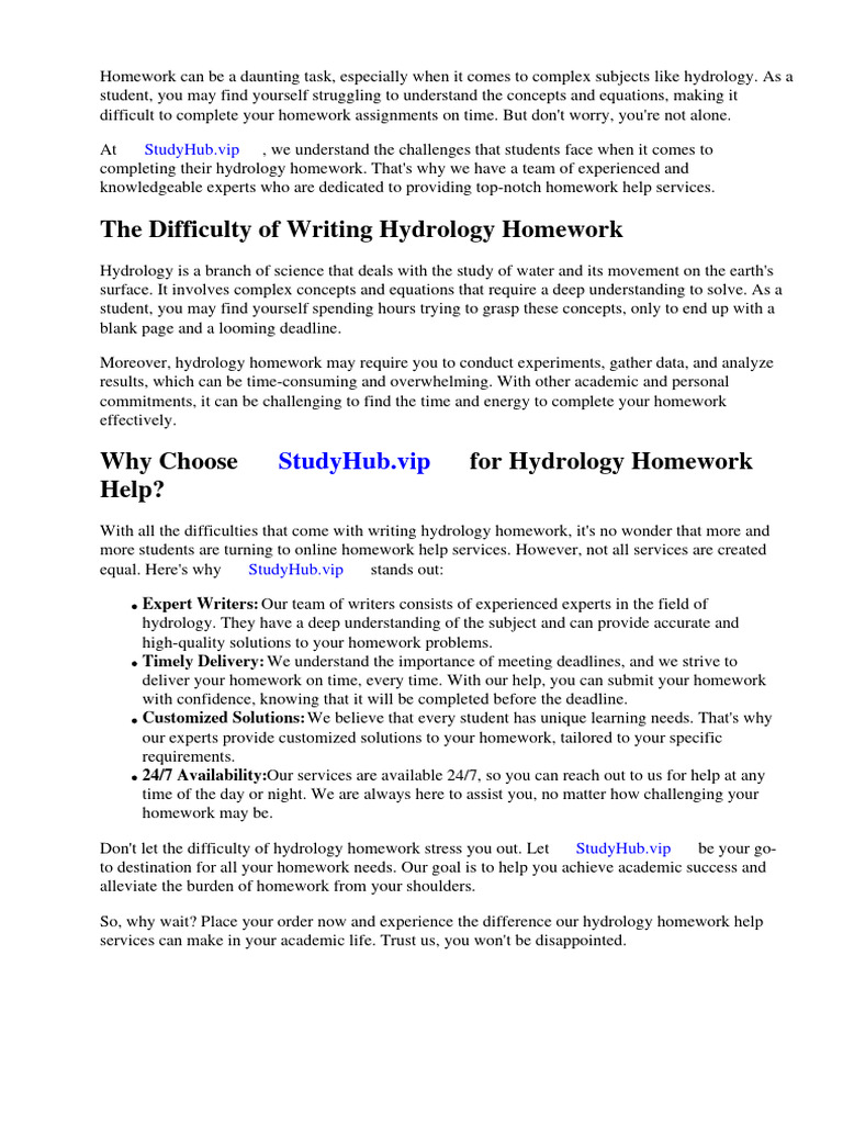 Hydrology Homework Help | PDF | Hydrology | Water