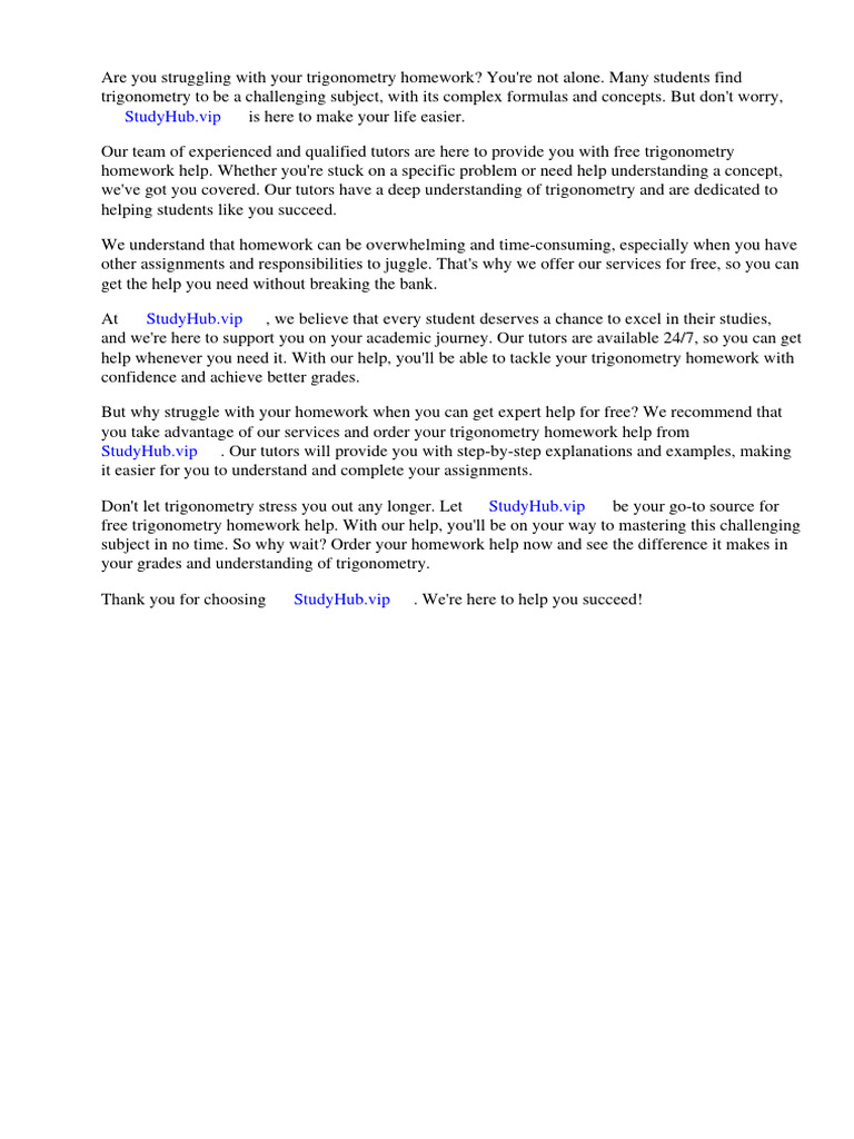 Trigonometry Homework Help Free | PDF | Trigonometry | Trigonometric Functions