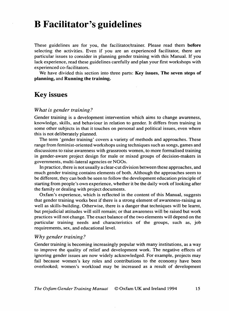 BK GTM 2 Facilitators Guidelines 010194 en | PDF | Facilitator | Learning