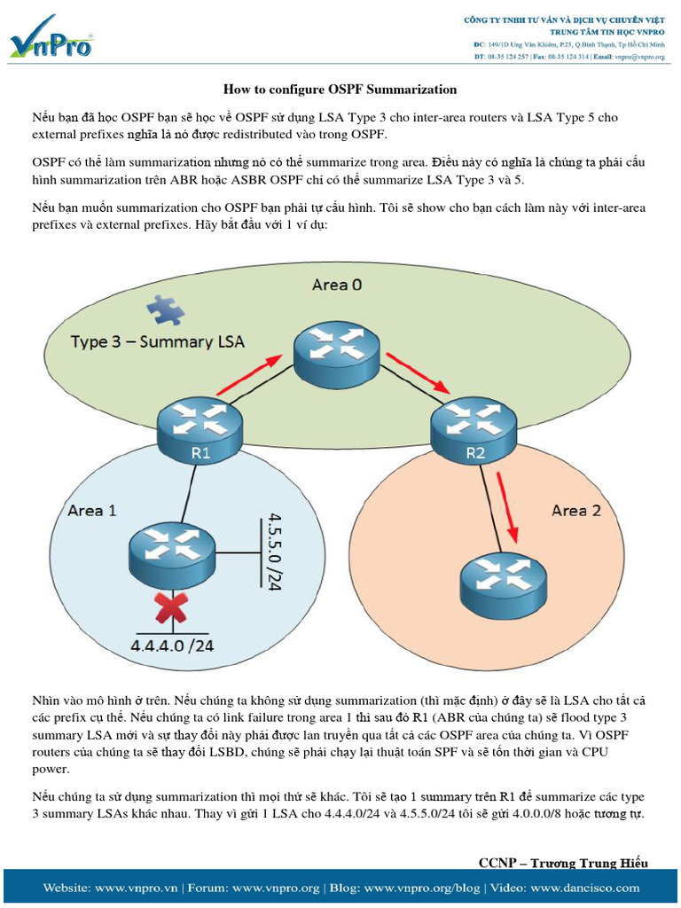 How To Configure OSPF Summarization | PDF