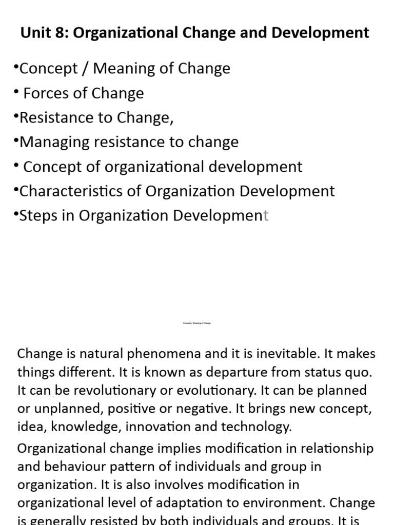 Organizational Change & Development | PDF | Organization Development | Change Management