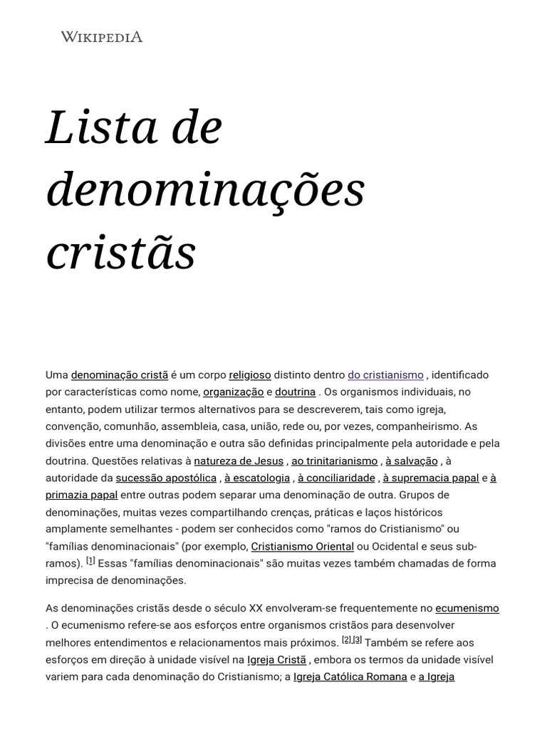 List of Christian Denominations (2024) | Download grátis PDF | Famílias ...