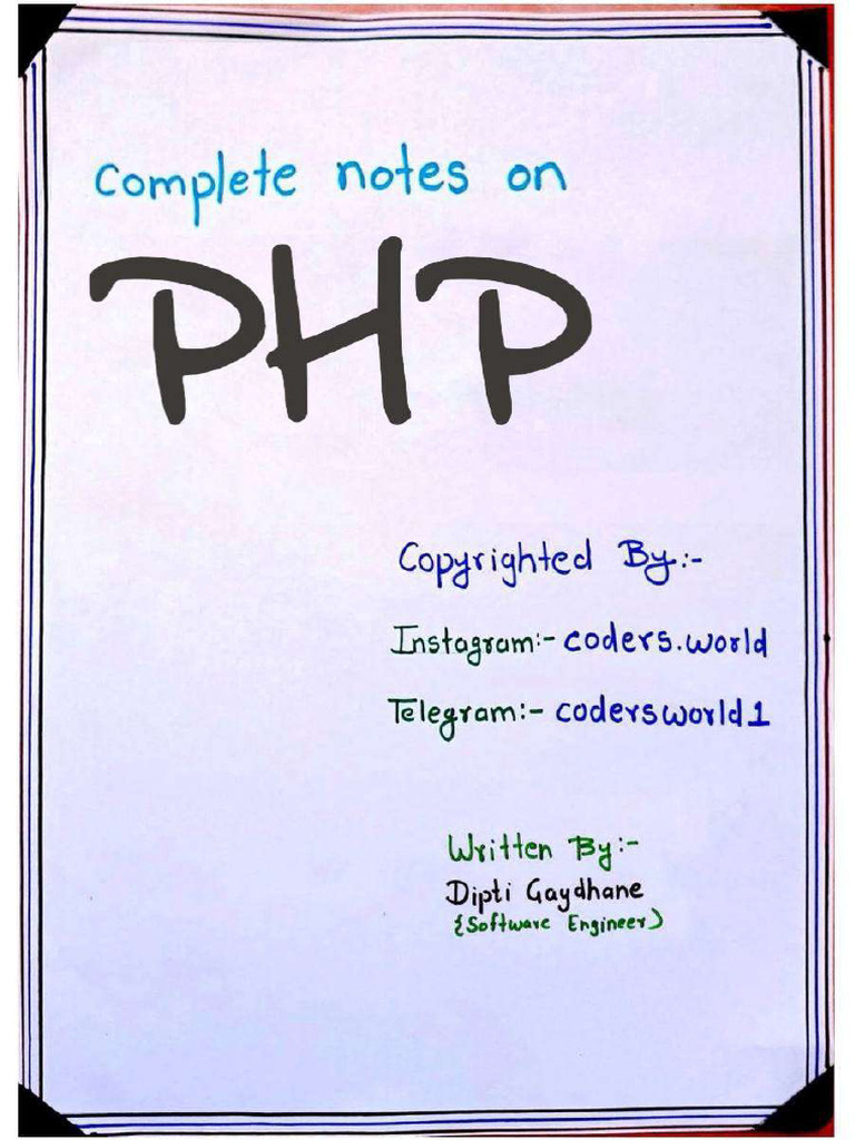 PHP Handwritten Notes | PDF