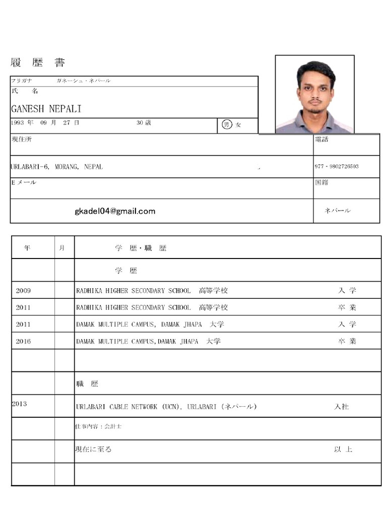 Ganesh Nepali CV J | PDF