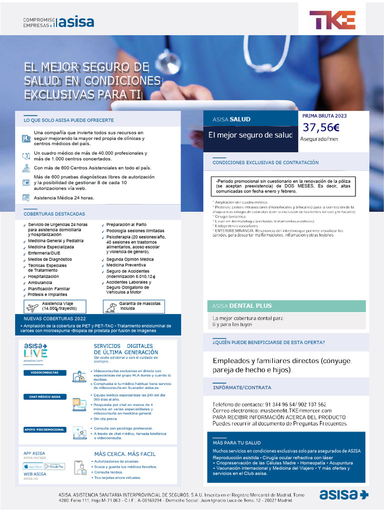 Flyer Asisa | PDF | Hospital | Cuidado de la salud