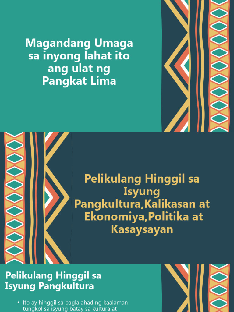 Pelikulang Hinggil Sa Isyung Pangkultura, Kalikasan at | PDF