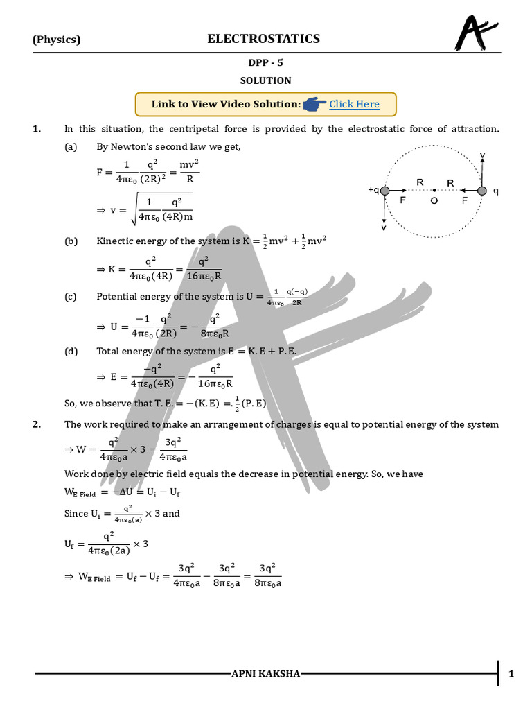 Electrostatics Practice Solutions | PDF | Electrostatics | Electric Field