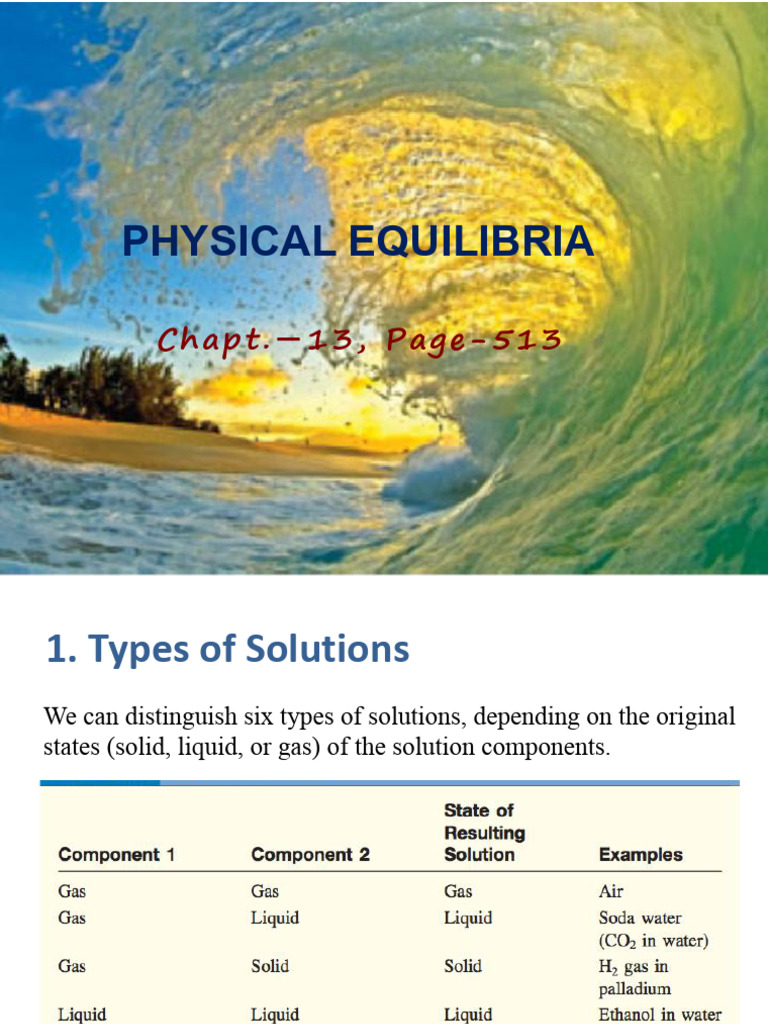 Physical Equilibria | PDF | Solubility | Chemical Polarity