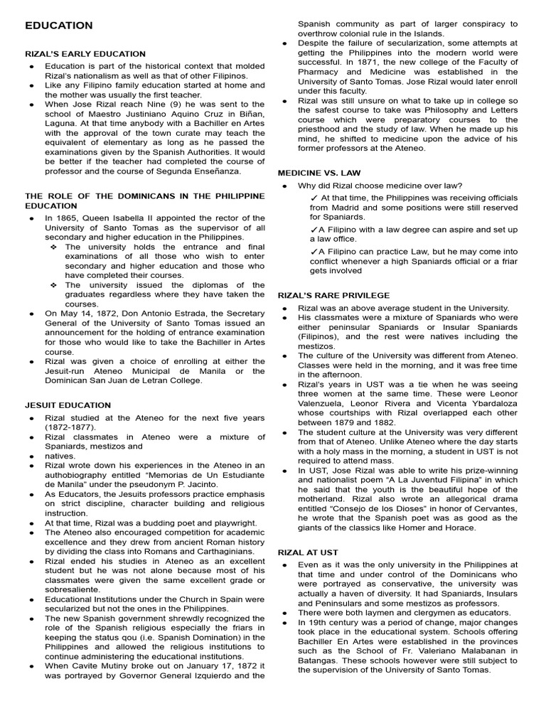 Rizal Midterm Reviewer | PDF | Manila | Philippines