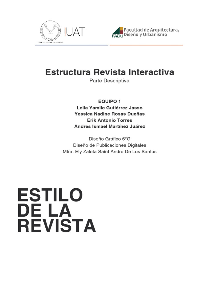 Estructura Descriptiva E1 | PDF