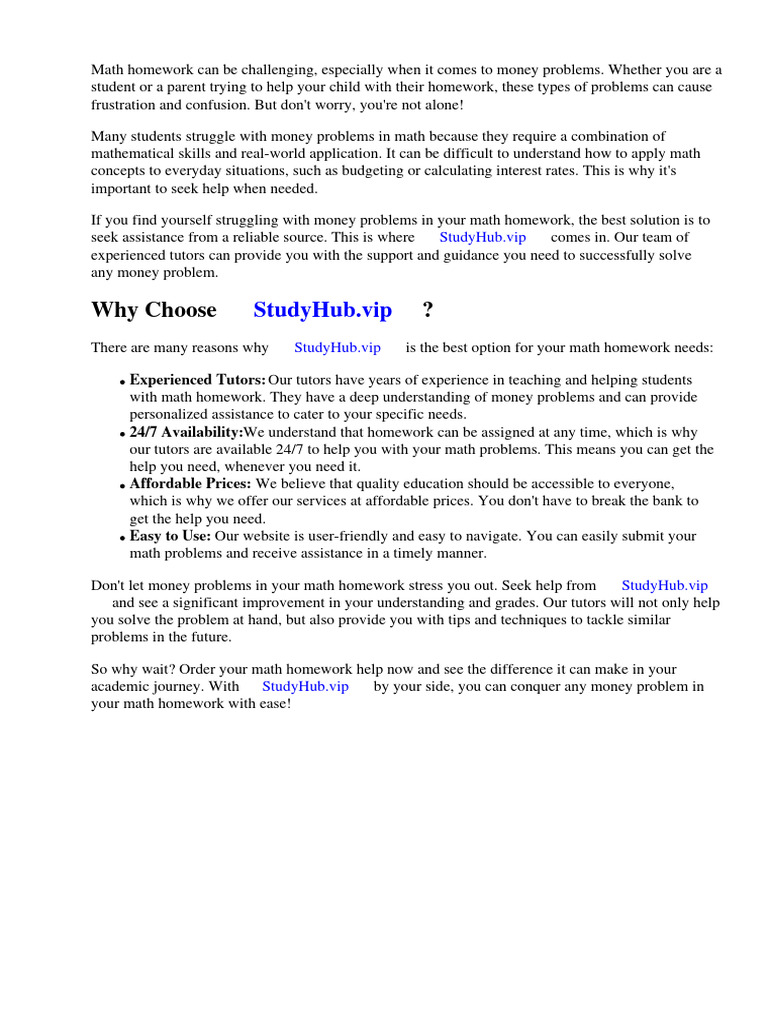 Maths Homework Money Problems | Download Free PDF | Worksheet | Mathematics Maths Homework Money Problems | Download Free PDF | Worksheet | Mathematics