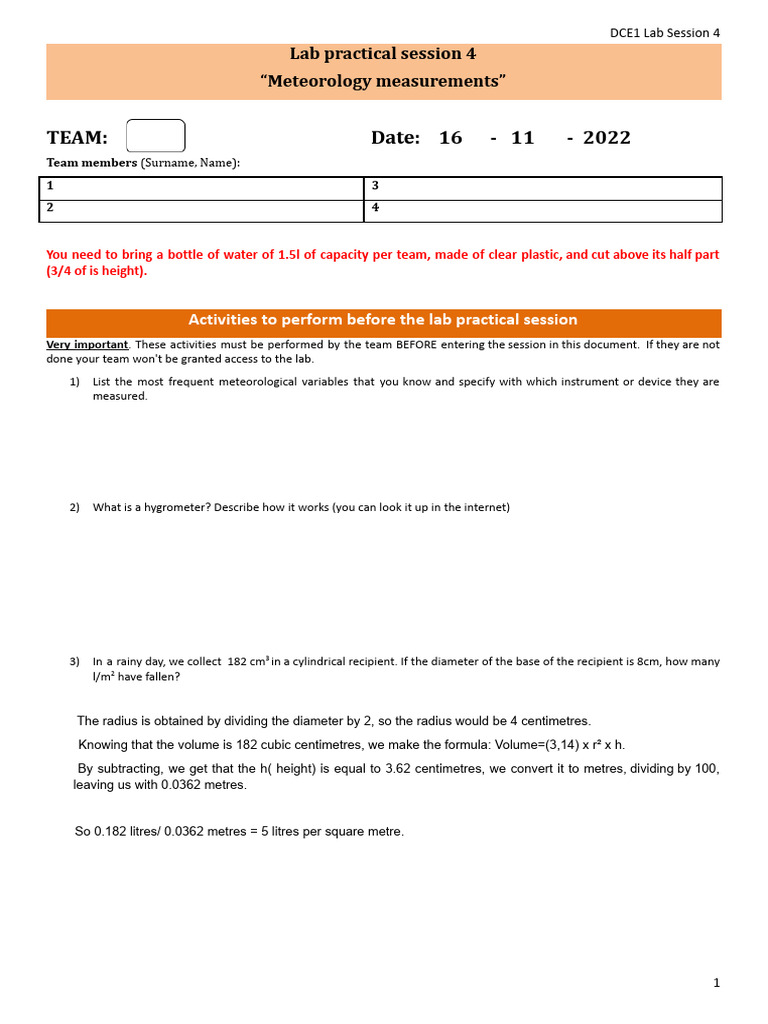 Lab session 4 | PDF | Humidity | Meteorology Lab session 4 | PDF | Humidity | Meteorology