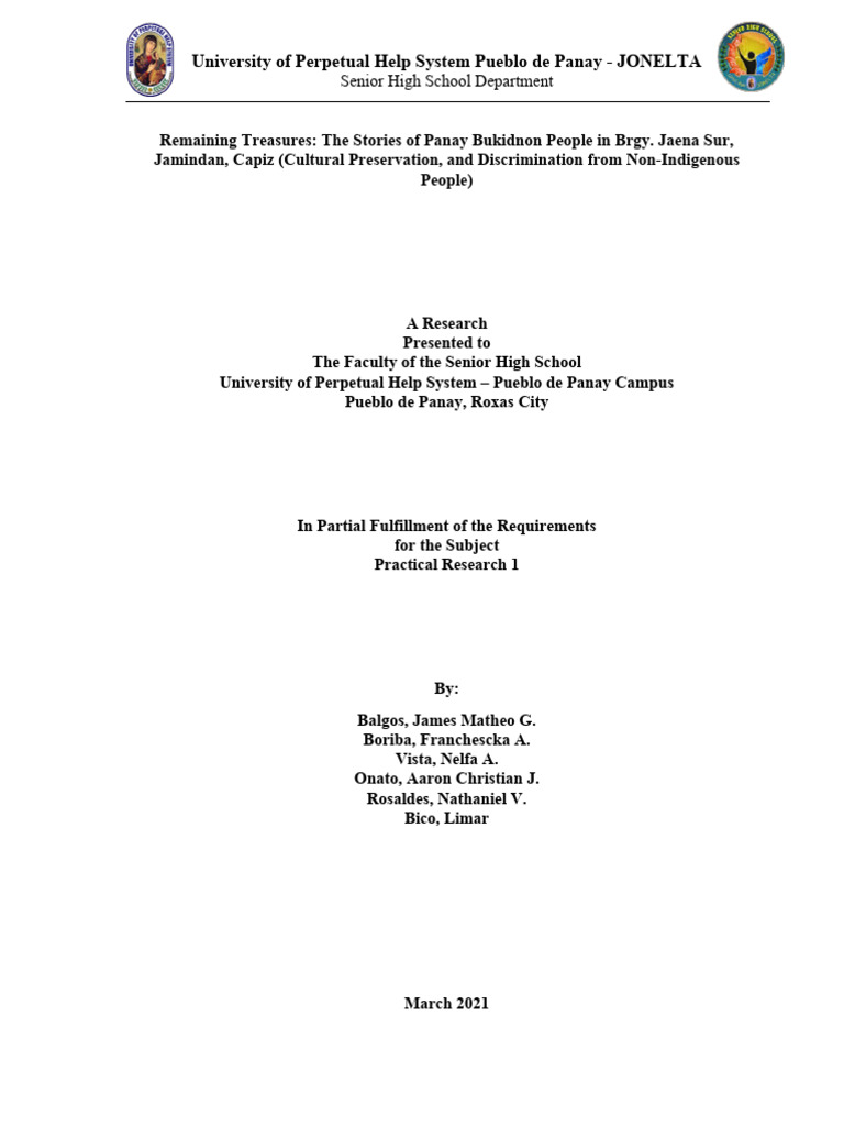 Balgos Et Al Proposal Finall | PDF | Indigenous Peoples | Social Exclusion